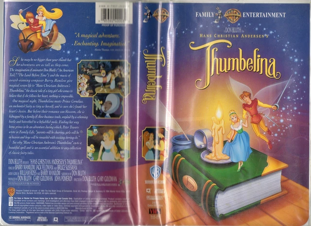 Warner Brothers Hans Christian Andersens Thumbelina 1994 Vhs Video £9