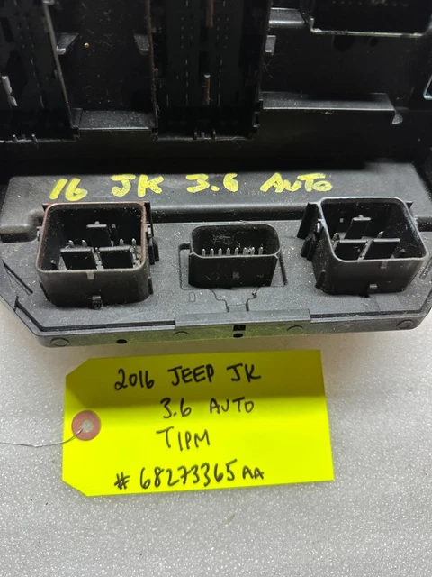 16 JEEP WRANGLER 3.6 Jk Tipm Integrated Module Fuse Box 68273365Aa $479 ...