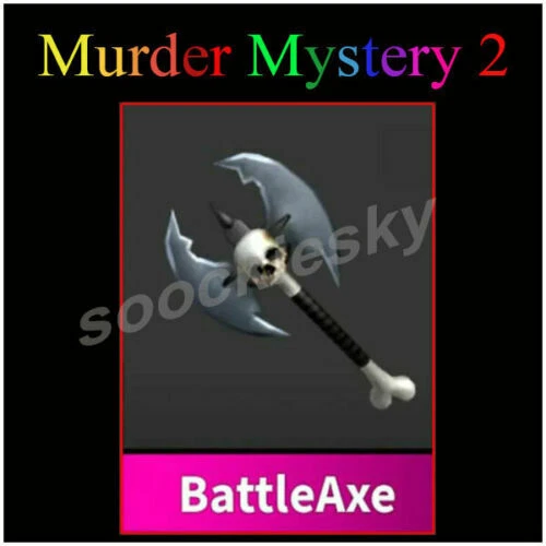 ROBLOX MM2 BATTLEAXE Knife Murder Mystery 2 Firearm Godly Virtual ...