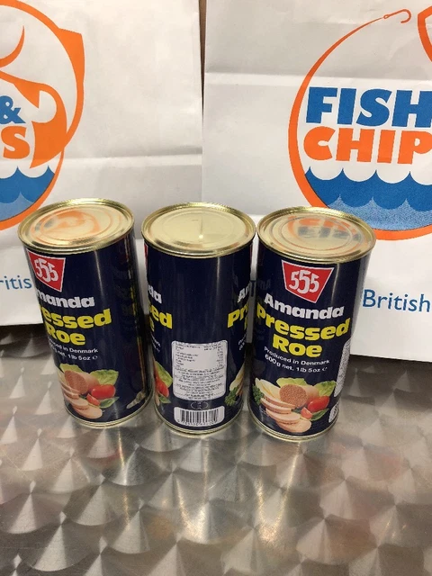 3 TINS AMANDA Pressed Tinned Roe - 3 x 600gm As Used In Fish And Chip ...