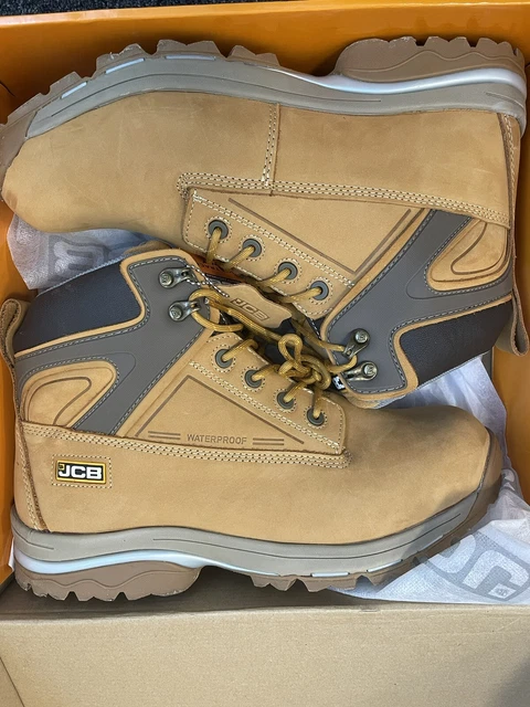 JCB FAST TRACK Mens Leather S3 Safety Work Boots Steel Toe Cap Size 11 ...