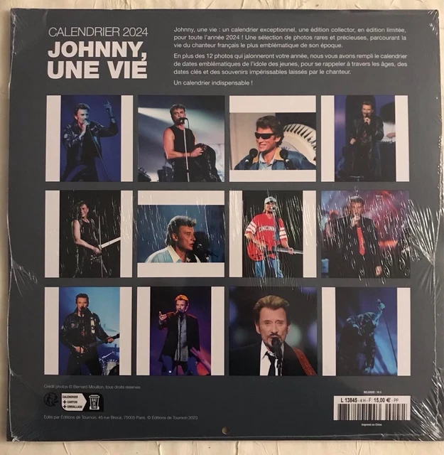 CALENDRIER JOHNNY HALLYDAY 2024 EUR 15,30 - PicClick FR