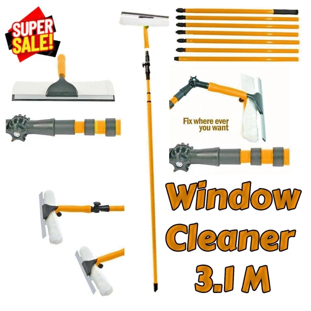 Telescopic Squeegee 3.5 Meter (11.5 Ft) Telescopic Window Squeegee With ...