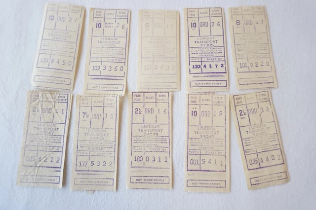 LONDON TRANSPORT GIBSON Machine Bus Tram Ticket x10 Ref A31 £14.99 ...