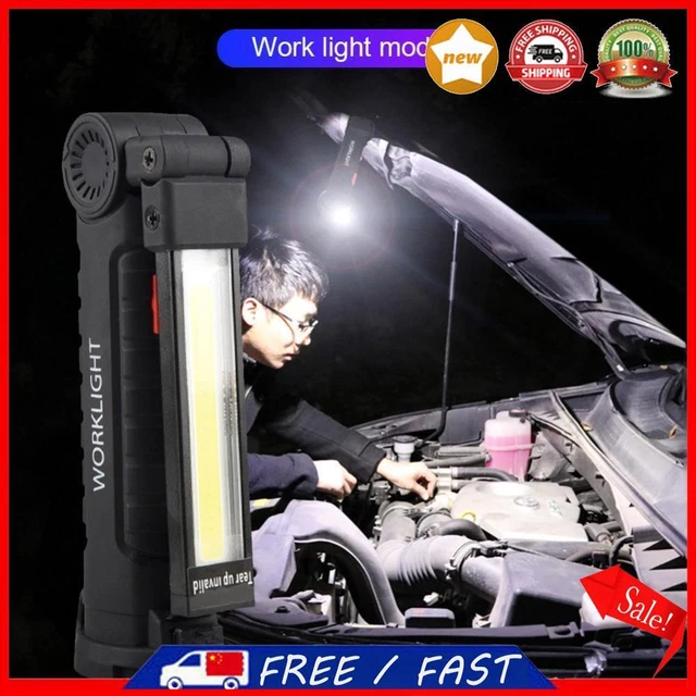 PORTABLE COB FLASHLIGHT Rechargeable Work Camping Torch Folding Light ...