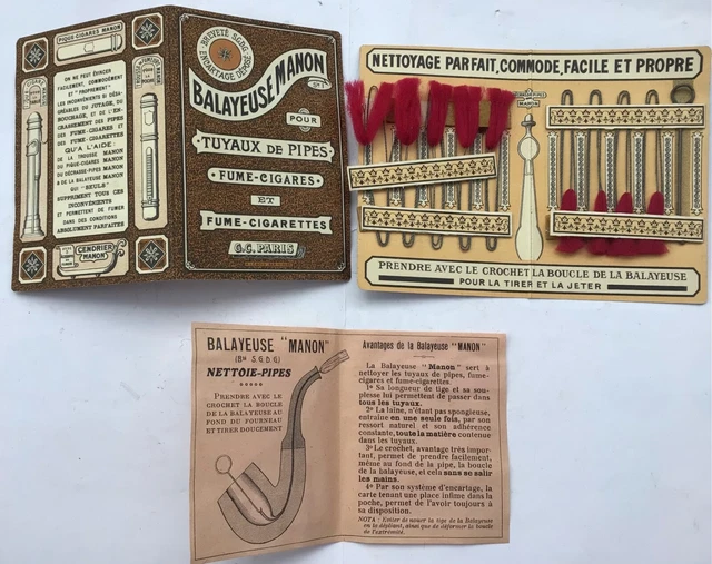 ANCIEN NÉCESSAIRE DE Nettoyage Pour Pipe Balayeuse Manon Nettoies-Pipe ...