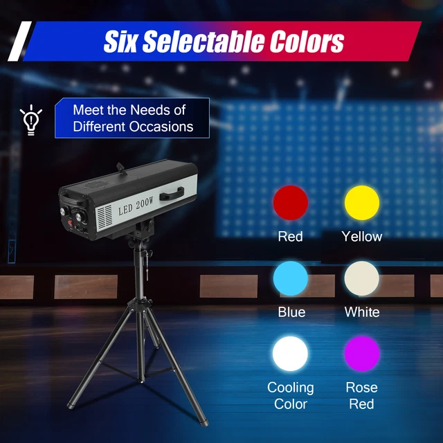 LED 200W FOLLOW Spot Focused Light Stand Spot Light Stage Effect ...