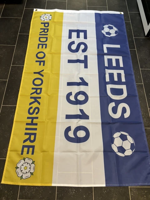 LEEDS UNITED UTD LUFC Flag 5ft by 3ft - Leeds United Football Flag ...