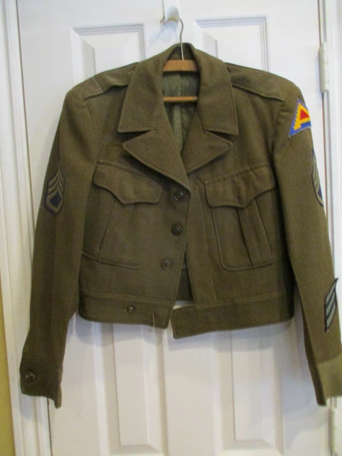 Ww2 Us Army Wool Dress Uniform Ike Style Jacket 7th Army Staff Sgt 38r