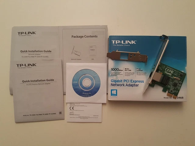TP-LINK TG-3468 GIGABIT PCI-e NETWORK ADAPTER 10/100/1000Mbps BOX EUR ...