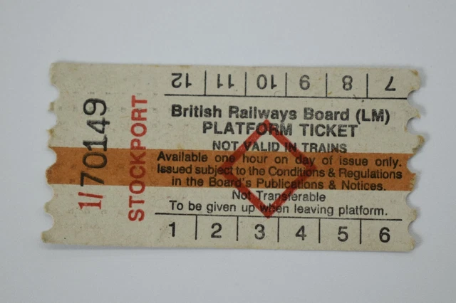 BRITISH RAILWAYS BOARD (LM) Platform Ticket No 70149 STOCKPORT £3.00 ...