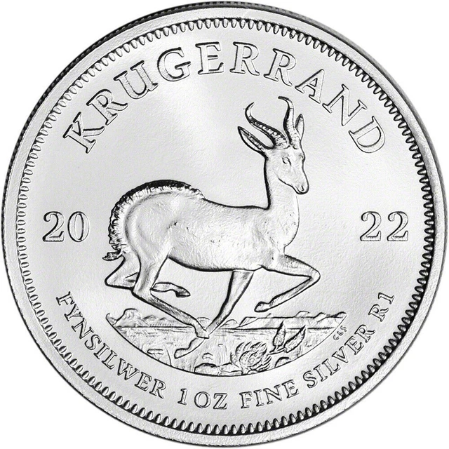 1 OZ 999 Fine Silver 2022 Krugerrand South African Mint Bullion Coin ...