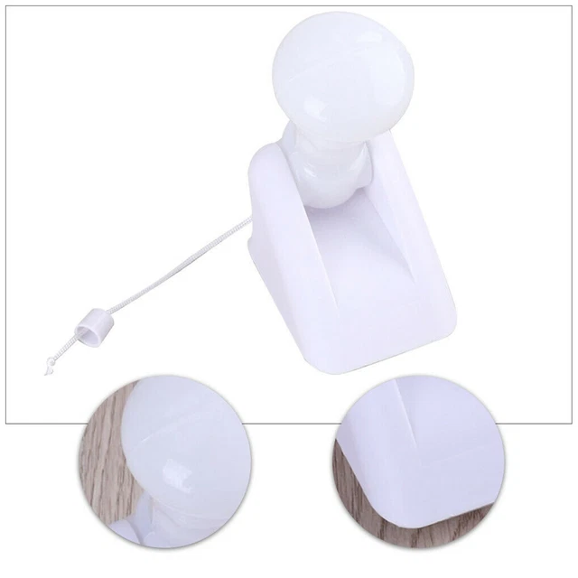 PORTABLE PULL CORD LED Bulb Cabinet Closet Lamp Night Light Battery ...