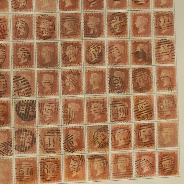 SG40 C12 PLATE 51 GB QV 1d Penny Red Star Reconstruction 240 Postage ...