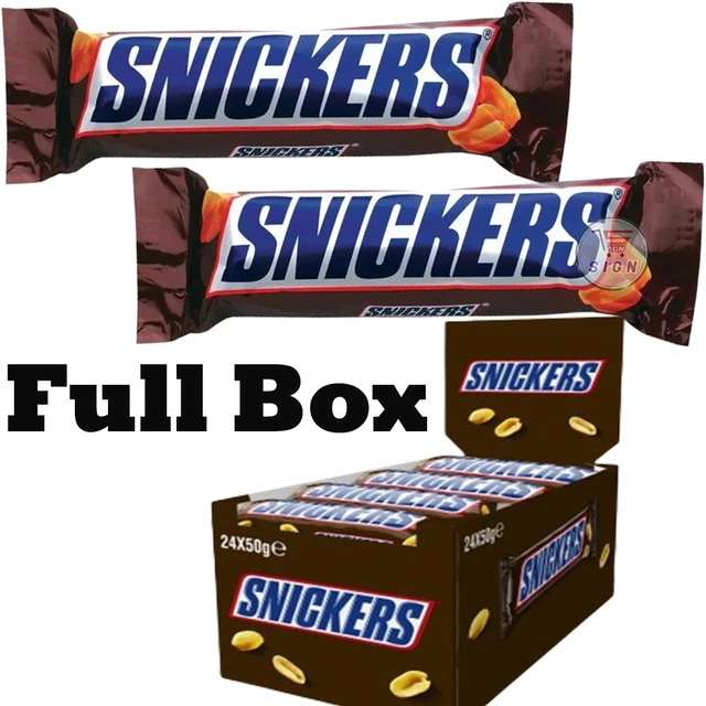 SNICKERS MILK CHOCOLATE BARS ORIGINAL FULL BOX - 24 x 50g $42.93 - PicClick