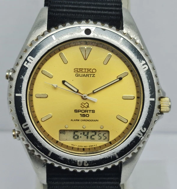 SEIKO QUARTZ SPORTS H601-8081 Alarm Chronograph Ana-Digi Vintage Men’s Watch £153.85 - PicClick UK