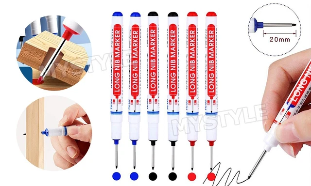 12PCS LONG NIB Marker for Metalwork Woodwork Multi-Purpose Deep Hole ...
