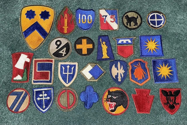 ORIGINAL LOT OF 25 WWII Era US Army Infantry & Cavalry Division Patches ...