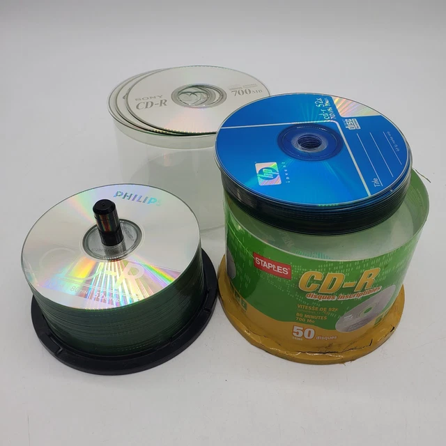 CD-R MIXED LOT - 110 Count Blank Recordable Discs 700MB 80min 52X Speed ...