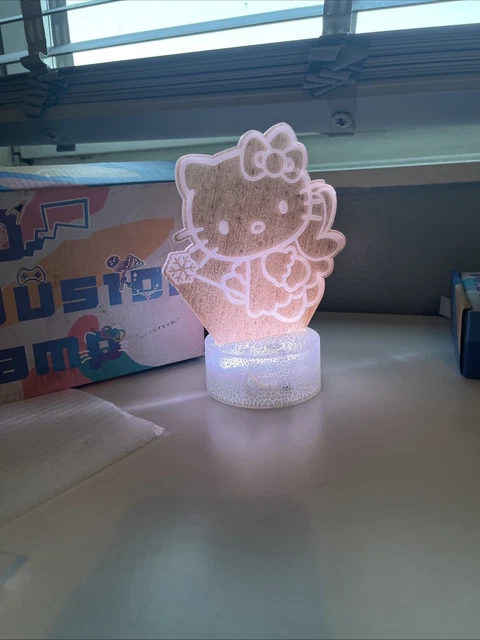 HELLO KITTY 3D Night Light Colour Change Lamp Remote Dim Timer £7.50 ...