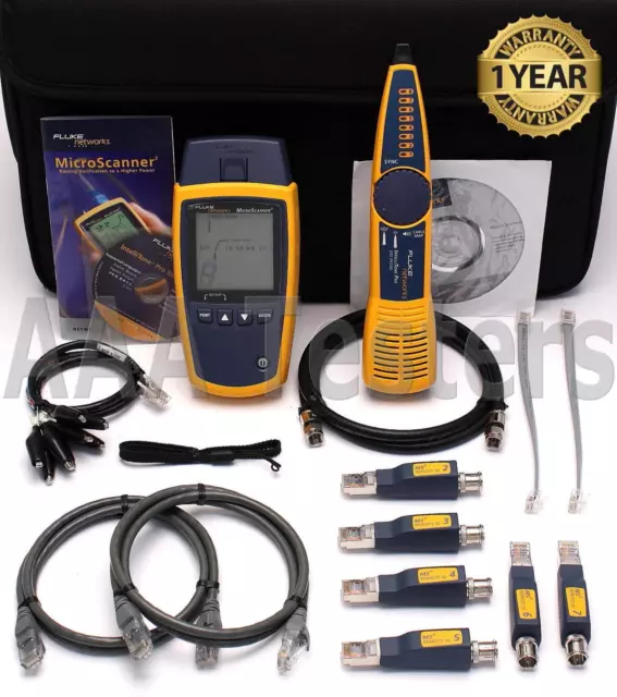 FLUKE NETWORKS MS2-KIT Microscanner 2 & Intellitone Pro 200 Cavo Test ...