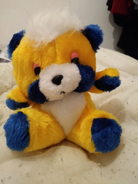 VINTAGE PLAYMAKERS YELLOW & Blue Teddy Bear Tufty Hair Soft Toy 6 ...