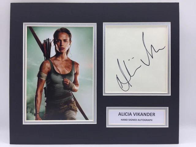 RARE ALICIA VIKANDER Tomb Raider Signed Photo Display + COA AUTOGRAPH ...