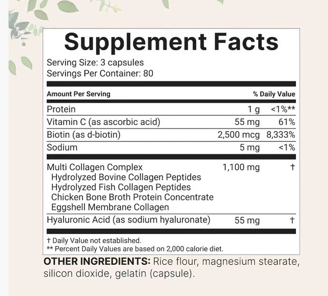 240 CAPSULES (TYPE I, II, III, V, and X ) Multi Collagen Complex For ...