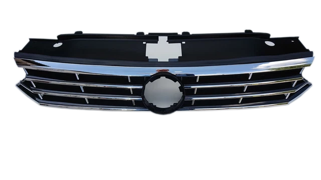 PASSEND FÜR VW Passat B8 R-Line Kühlergrill Schwarz Hochglanz/Chrom ab ...