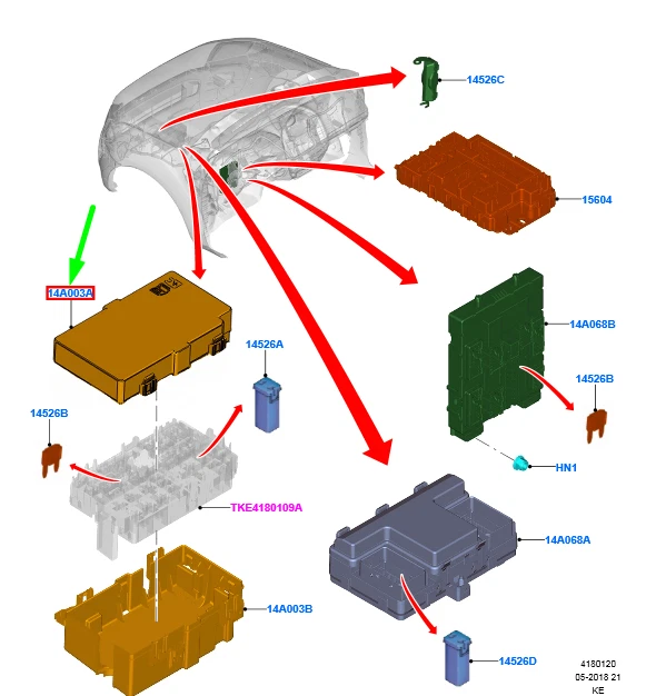 FORD RANGER T6 MK1 Fuse Box Cover 2345621 AB39-14A076-BH NEW GENUINE £ ...
