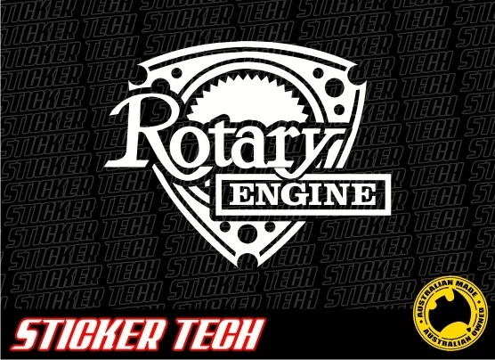 ROTARY ENGINE WITH Rotor Sticker Decal Suits Mazda R100 Rx2 Rx3 Rx7 Rx8 ...