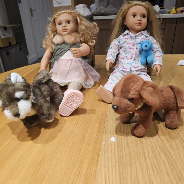 OUR GENERATION 2X Dolls And 2x Dogs Bundle With Clothes £21.48 ...