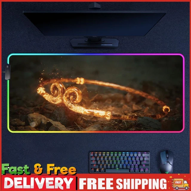 BLACK MYTH WUKONG RGB Cool Mousepad Large LED Gaming Mouse Pad Non-Slip ...