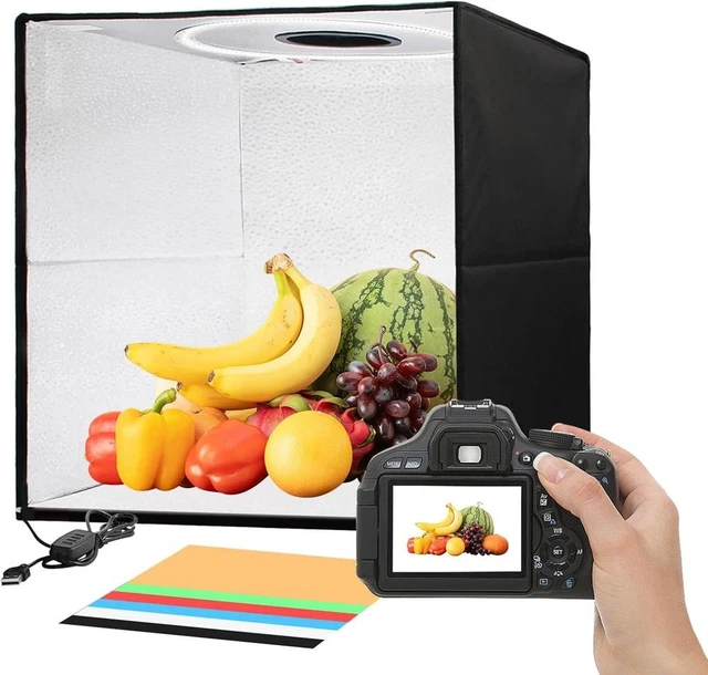 40X40 CM PORTABLE Folding Photo Studio Light Box, with Ring Colour ...