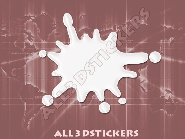 3D STICKER DECAL Resin Domed Splash Adhesive Decal White EUR 5,48 ...