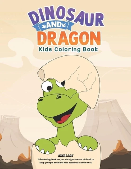 DINOSAUR AND DRAGON: Kids Coloring Book by Nina Lars Paperback Book EUR ...