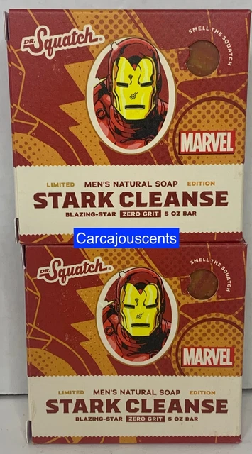 DR. SQUATCH THE Invincible Iron Man Stark Cleanse Natural Soap set of 2 ...