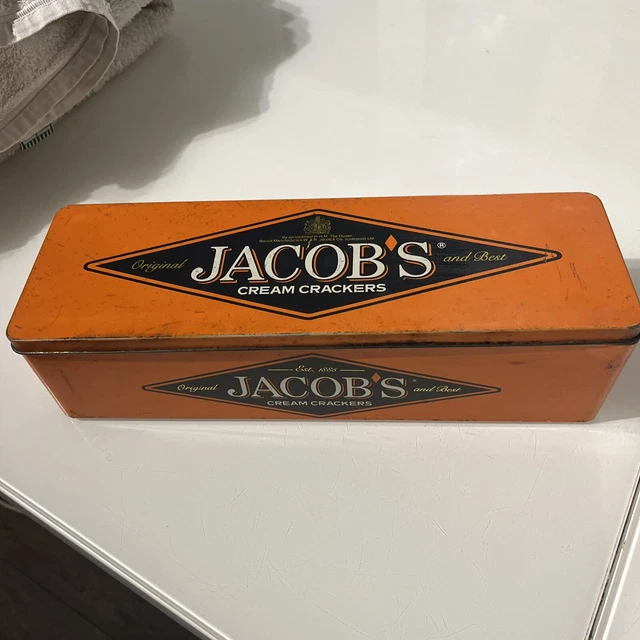 VINTAGE JACOBS CREAM Crackers Tin retro orange cheese biscuits £27.99 ...