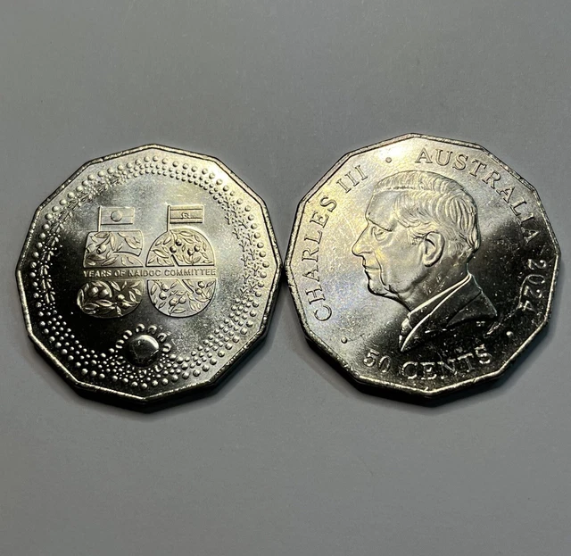 2024 50 FIFTY Cent UNCIRCULATED Coin - NAIDOC Week 50th Anniversary King Charles $3.74 - PicClick AU