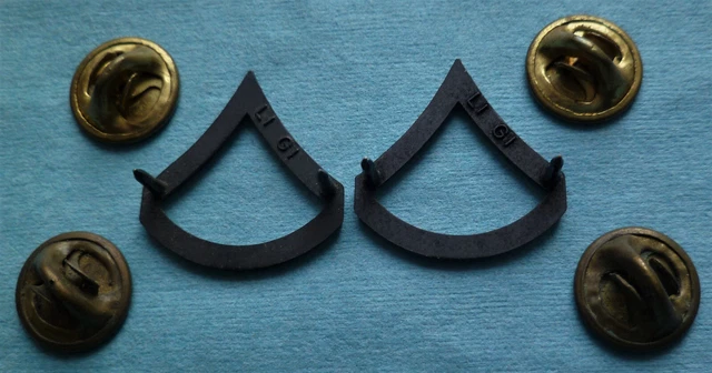 US ARMY PRIVATE FIRST CLASS (PFC) Collar Ranks subdued marked LI GI ...