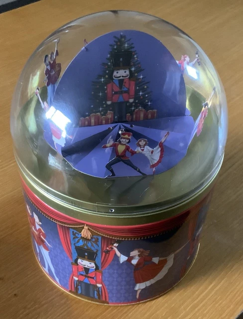 ALDI CHRISTMAS MUSICAL Nutcracker Biscuit Tin Carousel Rotating 23x17cm ...