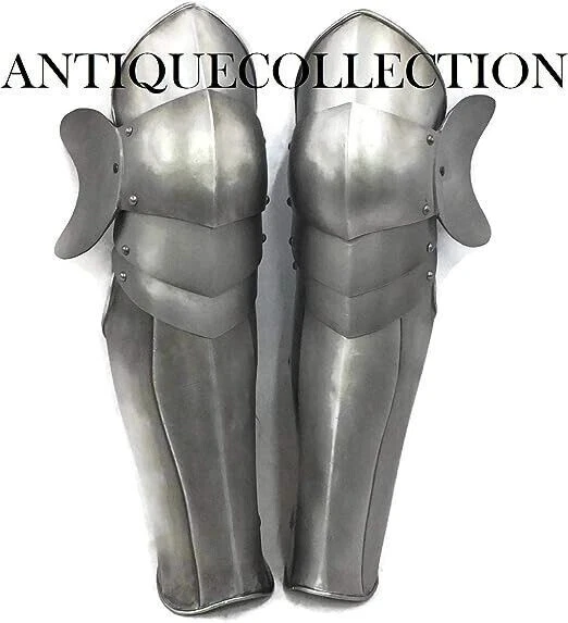 MEDIEVAL ARTICULATED GREAVES Leg Cosplay Set Armor Easy Clothing Larp ...