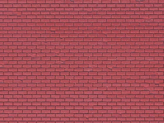 3 MOULDED PLASTIC sheets of Red brick 21,8 x 11,9cm OO/HO Vollmer 46033 ...
