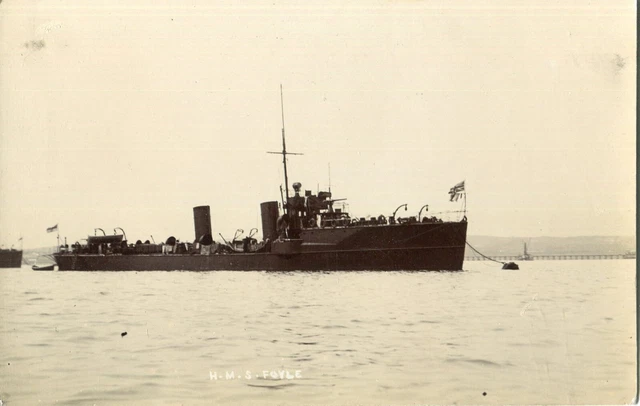 HMS FOYLE 1903 Royal Navy WWI destroyer Laird River-class RP postcard £ ...
