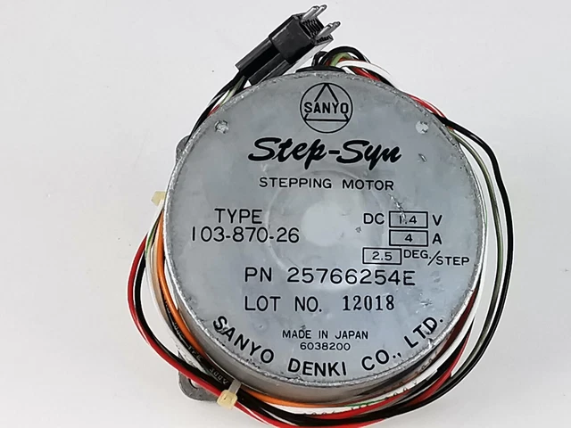 STEP-SYN 2.5 DEG Stepping Motor 103-870-26 Sanyo Denki 25766254E 1.4VDC ...