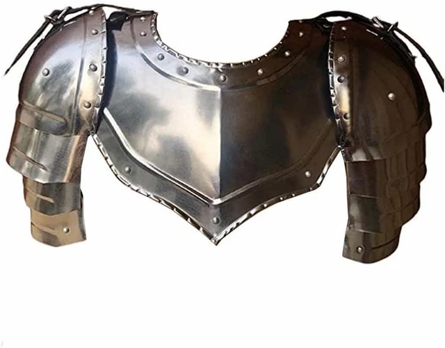 MEDIEVAL IRON GORGET & Pauldrons Knight Shoulder Armor Set Viking LARP ...