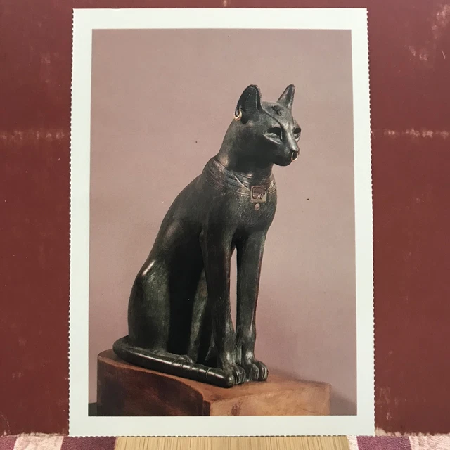 POSTCARD EGYPTIAN ART, THE BRITISH MUSEUM- BRONZE GAYER-ANDERSON CAT, c ...