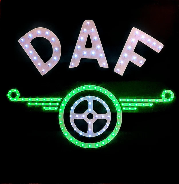 DAF TRUCK / LORRY LED LOGO LIGHT BOARD CABIN LED SIGN 50x50cm + FREE ...
