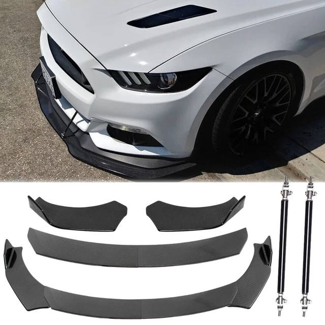 CARBON FIBER FRONT Bumper Lip Spoiler Splitter+Strut Rods For Ford ...