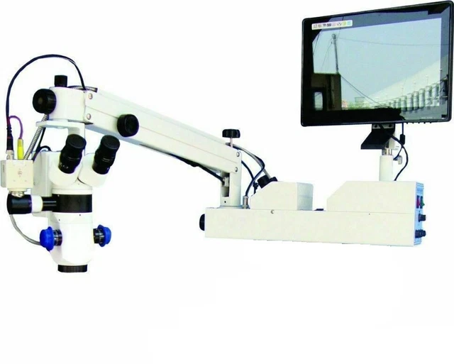 CEILING MOUNT DENTAL Operating Microscope 5 Step HD Camera and LED TV ...